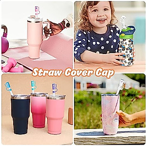 6Pcs Straw Cover Cap for Stanley Cup, Silicone Straw Topper fit stanley 30&40 oz tumbler,0.4in/10mm Stanley Straw Covers Protector for Stanley Cup Accessories,Cute Reusable Straw Tips Lids for Tumbler