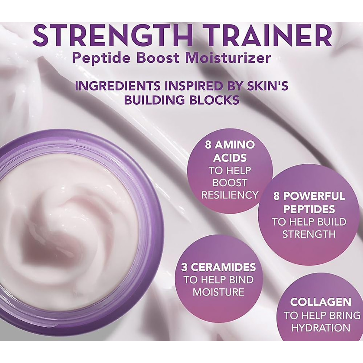 Ole Henriksen Strength Trainer Peptide Boost Moisturizer Full Size 50ml 1.7 Fluid Ounce Jar