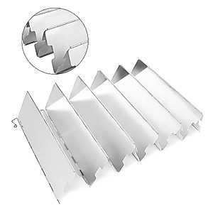 2 Pack Folding Camp Stove Windscreen, 12 Plates Aluminum Outdoor Camping Stove Windshield with Carrying Bag, Portable Butane Burner Windshield for Camping Picnic Backpacking Cooking