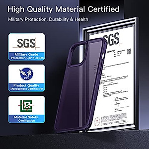 Alphex 8 Colors for iPhone 14 Pro Case, 12FT Military Grade Drop Protection, Silky & Non-Greasy Feel, Pocket Friendly, Thin Slim Phone Cover for Men Women 6.1 Inch (8 Colors) - Deep Purple