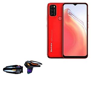 BoxWave Gaming Gear Compatible With Blackview A70 Pro - Touchscreen QuickTrigger Auto, Trigger Buttons Autofire Gaming Mobile FPS - Jet Black