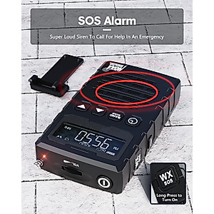 NOAA Weather Radio - Rechargeable NOAA/AM/FM Emergency Radio, Portable Pocket Radio, Longest Playtime, Best Reception, Digital Tuning, Auto Scan&Preset Function, Time Display, Mono Headphone Socket