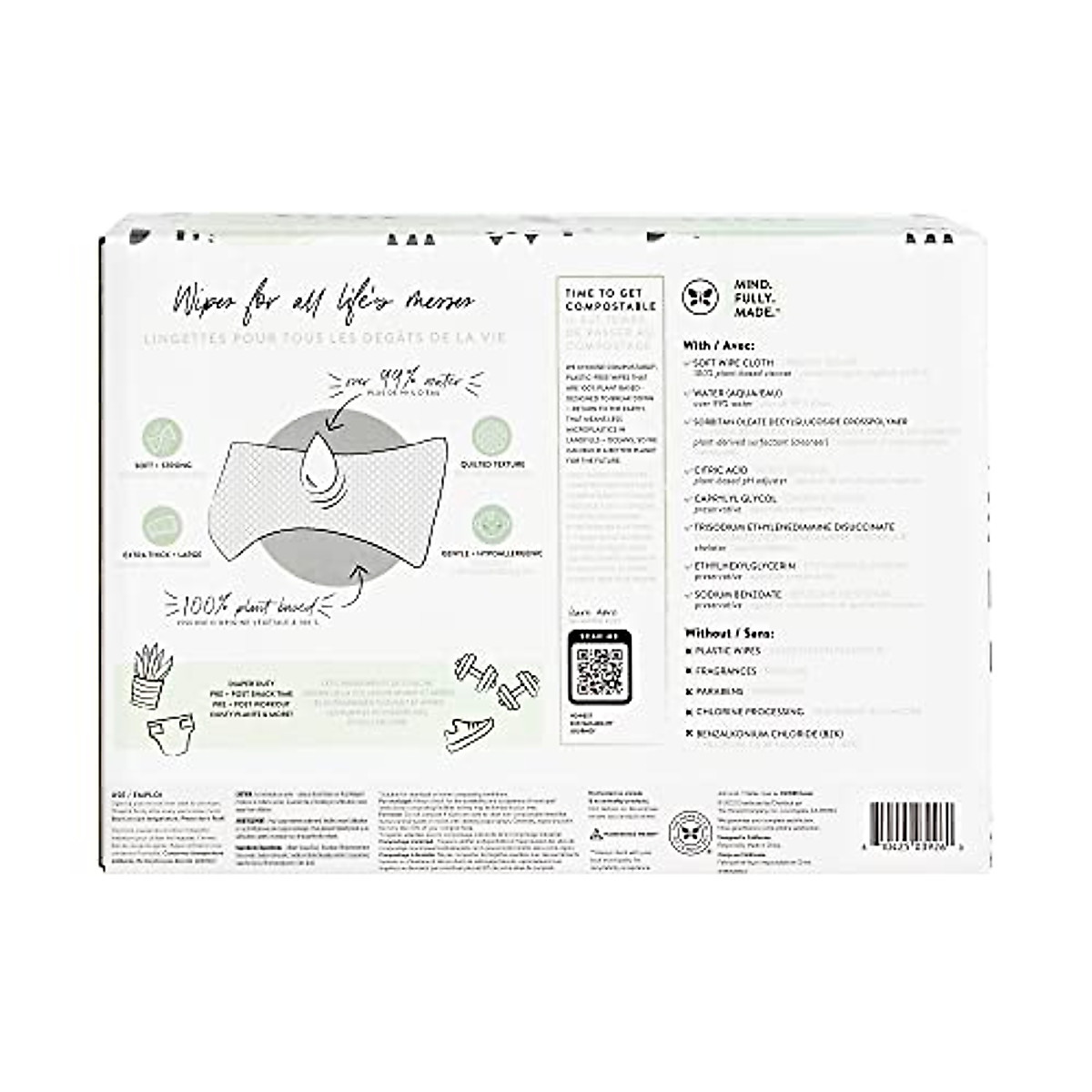 The Honest Company Clean Conscious Unscented Wipes | Over 99% Water, Compostable, Plant-Based, Baby Wipes | Hypoallergenic for Sensitive Skin, EWG Verified | Pattern Play, 576 Count