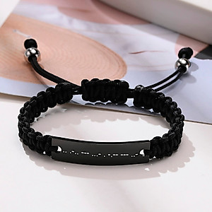 MPRAINBOW Custom Personalized Morse Code Secrect Message Adjustable Handmade Braided Link Bracelet for Men Women Fantastict Gift For Mom Dad Daughter Son Lover Friends