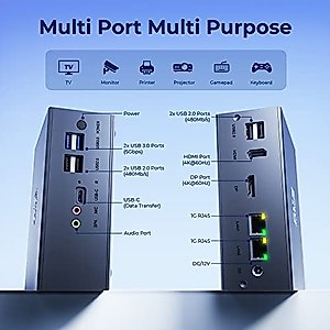 Mini PC Intel 12th Gen N95(up to 3.40Ghz) 8GB DDR4 256GB M.2 SSD Mini Desktop Computer Windows 11 Pro Mini Computers Support 4K Dual Display/BT 4.2/ WiFi 5/USB 3.0/ Auto Power On