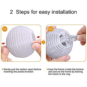 TIGOMOOV Lantern String Lights Plug in, Outdoor Lantern Lights String 9.83FT Pack of 10 Nylon Lantern String Lights for Patio,White Lights String for Bedroom(Lanterns Need Simple Assembly)