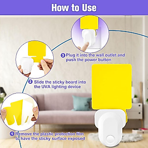 2 Pack Fly Trap Indoor, Gnat Traps for House Indoor, Electronic Flying Insect Traps Plug in, Bug Catcher, Fruit Flies, Gnats, Moths Killer for Safer Home with Night 10 Glue CardsST07