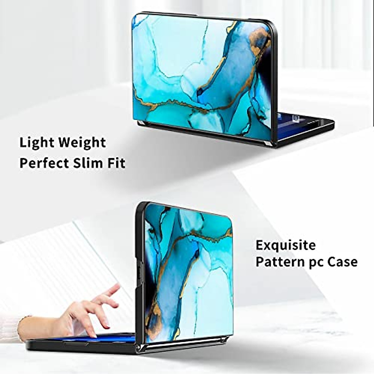 for Microsoft Surface Duo 2 Case,Surface Duo 2 2021 Slim Lightweight Hard PC Back Cover Shockproof Protective Fold Case for Microsoft Surface Duo 2 2nd 2021,Blue Marble