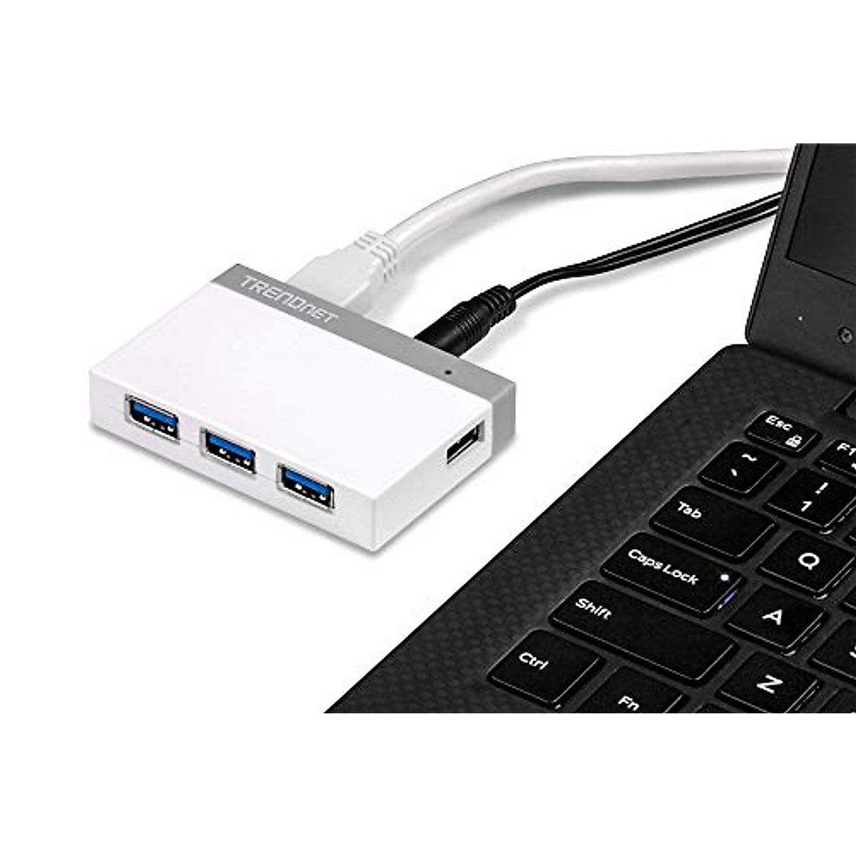 TRENDnet 4-Port USB 3.0 Ultra-Mini Hub, 1M (3ft. USB 3.0 Cable), Up to 5Gbps, Power Adapter Included, Plug &Play, Backwards Compatibility with USB 2.0/USB 1.1, TU3-H4