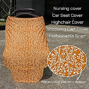 Hooyax Infant Car Seat Cover for Mom Baby, 6 in 1 Multi-Use Cover for Nursing, Breastfeeding, Carrier, Stroller, High Chair, Shopping Cart Lounger Canopy Ultra Soft and Stretchy