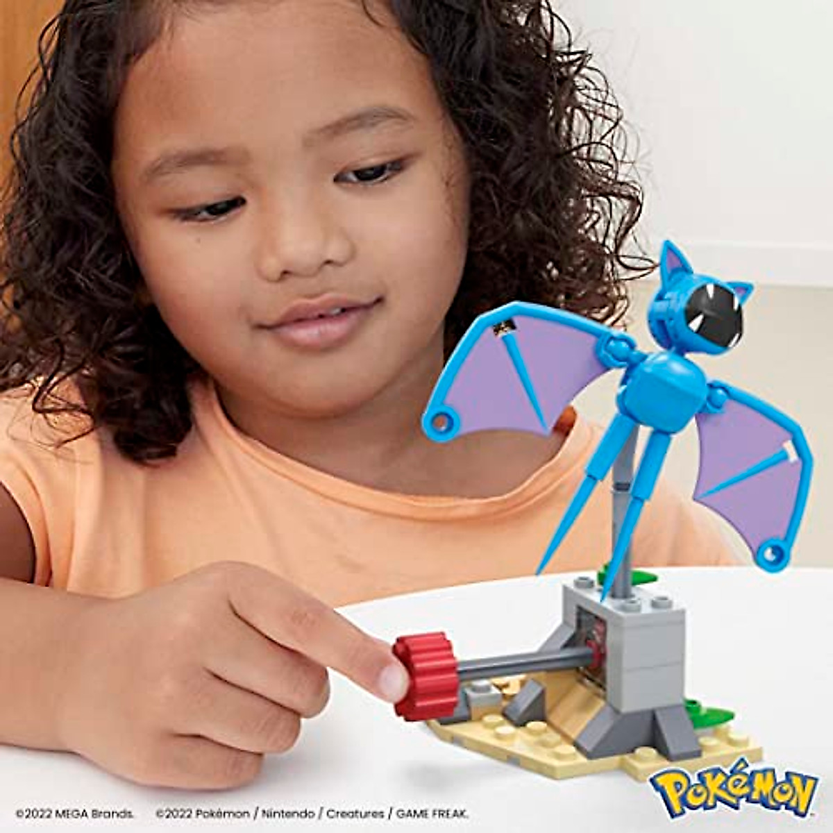 Mega Pokémon Building Toys Set, Zubat’s Midnight Flight with 61 Pieces, 1 Poseable Character, 5 Inches Tall, for Kids