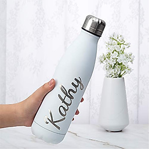 Personalized Water Bottle, 17oz Custom Engraved Double Wall Insulated Bottle, Sports Water Bottle for Birthday Holiday Gifts