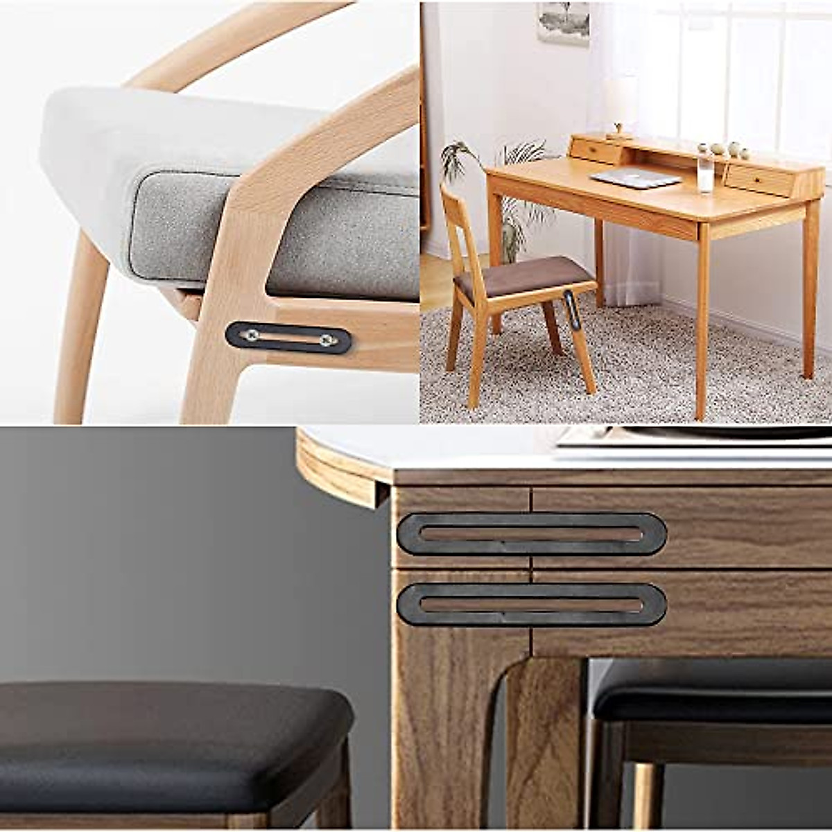 10 Pcs 6 1/10" Adjustable Flat Mending Plate Support with Single Slot, 2.9mm Thickness Steel Slotted Slideable Bracket Straight Repair Fixing Bracket Connector for Wood Furniture Timber PC Case Holder