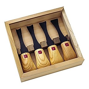 Flexcut 4-pc Super-Wide Format Palm Set, Includes #3 x7/8 inch, 6 x 13/16 inch, 8 x 11/16 inch and #9 x 9/16 inch. (FR704)