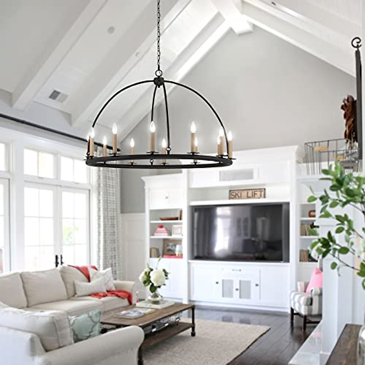 MAXvolador Dimmable E12 Candelabra LED Light Bulbs 60W Equivalent, Daylight White 5000K, 600Lumens LED Chandelier Bulb, Decorative B11 Filament Candle Light Bulbs Clear Glass, Pack of 5