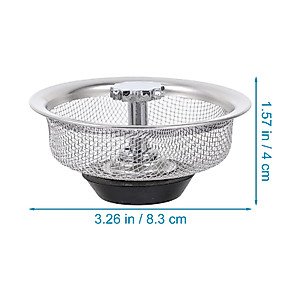 Veemoon 2pcs Filter Sink Drain Strainer Bathtub Drain Strainer Metal Strainer Tub Drain Stopper Tub Drain Plug Sink Strainer Stopper Food Stainless Steel Anti-Clogging Floor Drain