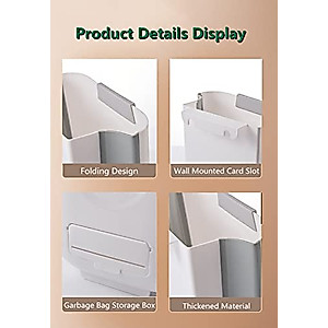 Hanging Kitchen Trash Can,6L Folding Small Waste Bins,White Hang Garbage Can,Mountable Indoor Compost Bin,Collapsible Mini Garbage Bin for Cabinet,Car,Bathroom,Office