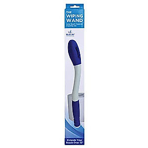 Blue Jay An Elite Healthcare Brand The Wiping Wand Toileting Aid Easy to Use for the elderly/disabled People | 15 inch Long Reach Hygienic Cleaning Aid with Grips Toilet Paper or Pre-Moistened Wipes