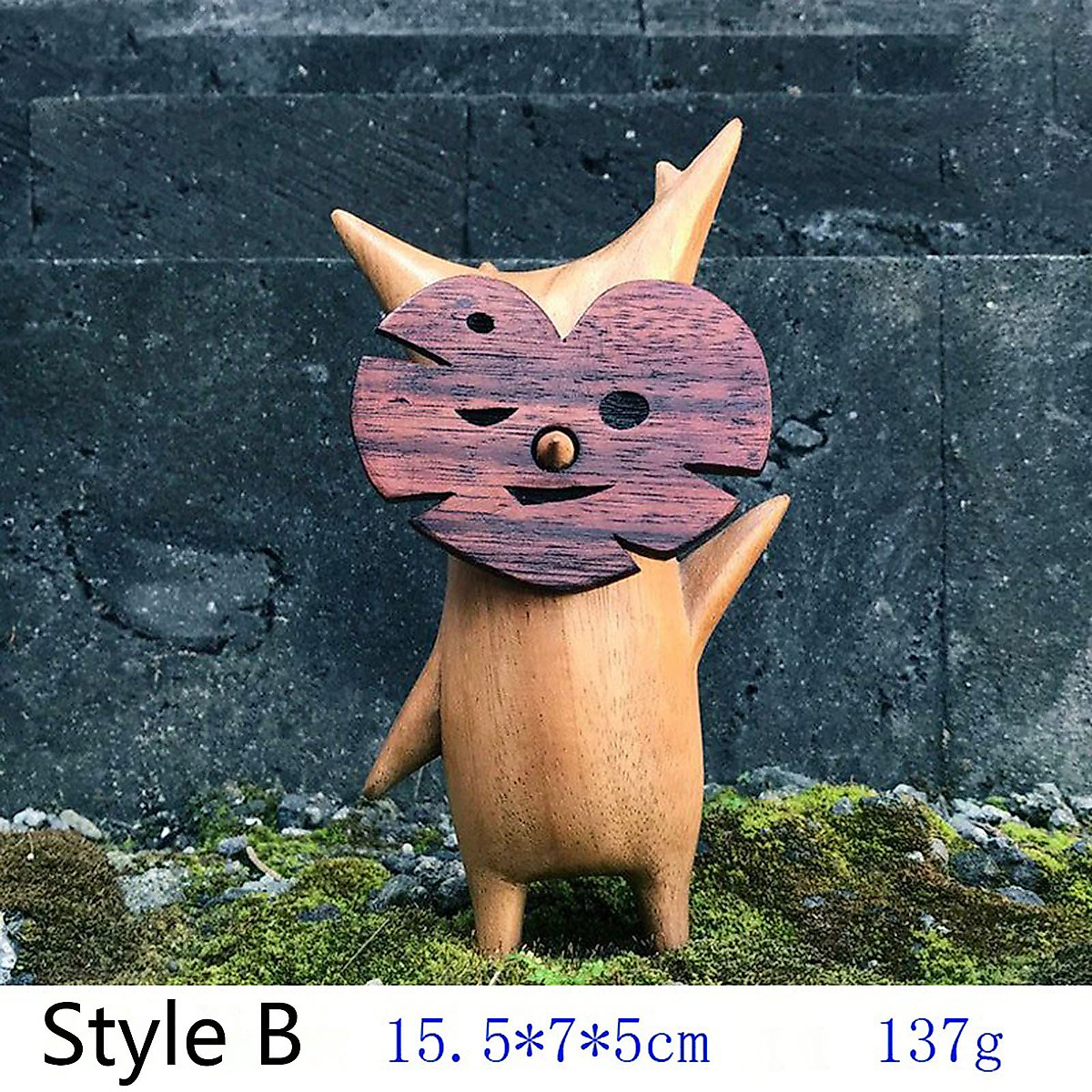 Garden Decor Crafts Creative Cute Expression Korogu Family Safe Wooden Grain Resin Leaf Fairy Ornaments for Home Office Car Interior Decor (A Set)