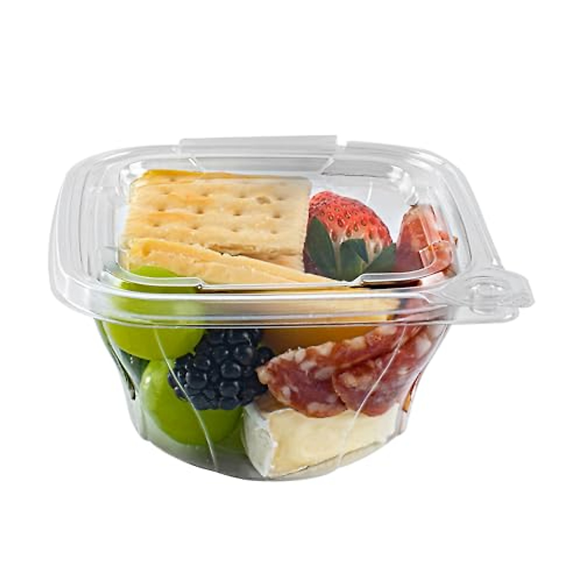 Restaurantware Tamper Tek 8 Ounce Snack Containers 100 Durable Deli Containers - Tamper-Evident Lid Disposable Clear PET Round Containers With Lid For Takeout And Delivery Orders