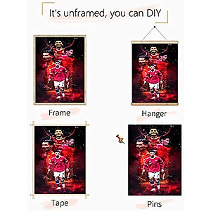 Cristiano Ronaldo CR7 Poster Wall Art Print,Football Sports Decor Superstar Quote Poster,Inspirational Canvas Wall Art Motivational Artwork Modern Home Decor For Living Room,Office,Gym,Classroom Wall Decor,Gifts.(Unframed,16”X24”inches）.