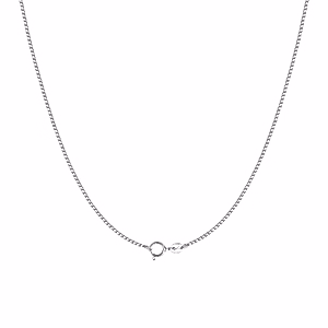 CONRAN KREMIX Silver Box Chain Necklace For Women Men 1.0 MM Thin Chain Necklace No Tarnish 18 Inch Stainless Steel Necklace