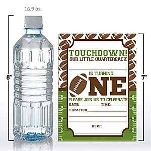 Touchdown Football First Birthday Party Invitations, 20 5x7 Fill In Cards with Twenty White Envelopes by AmandaCreation