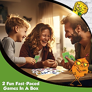 Speedy Monsters Kids Card Games, 2 Fun, Fast-paced Card Games for Kids 8-12. Easy to Learn. No Reading Required- Kid Card Games ages 4-8. Kids Games and Family Game Night Friendly |2-6 Players