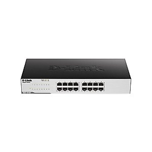D-Link Ethernet Switch, 16 Port Gigabit Unmanaged Network Internet Hub Desktop Rackmount, Plug N Play (DGS-1016C)