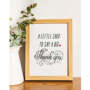 TRIDECOR Thank you Card with Envelope, Simple Cute Single Card, Grateful Card - Folded 5"x7" Card for Him, Her, Teacher, Boss, Doctor, Mom, Dad, Coworker, Bridesmaids, Groomsmen