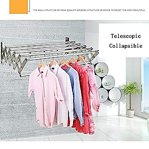Wall Mounted Towel Bar Bath Dryer Folding Clothes Airer Holder Shelf Accordion Style Clothes Drying Rack Great for Laundry Room Bathroom Airer (Size : 70Cm)