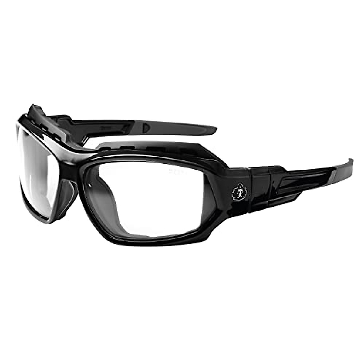 Ergodyne - 56003 Skullerz Loki Convertible Anti-Fog Safety Glasses, Clear Lens- Includes Gasket and Strap to Convert to Goggle Anti-fog Clear Lens, Black Frame