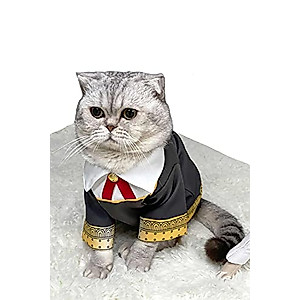 brehiay Cats Spy x Family Cosplay Funny Pet Clothes Anya Forger Costume Shirt for Cats Pets Halloween Costume