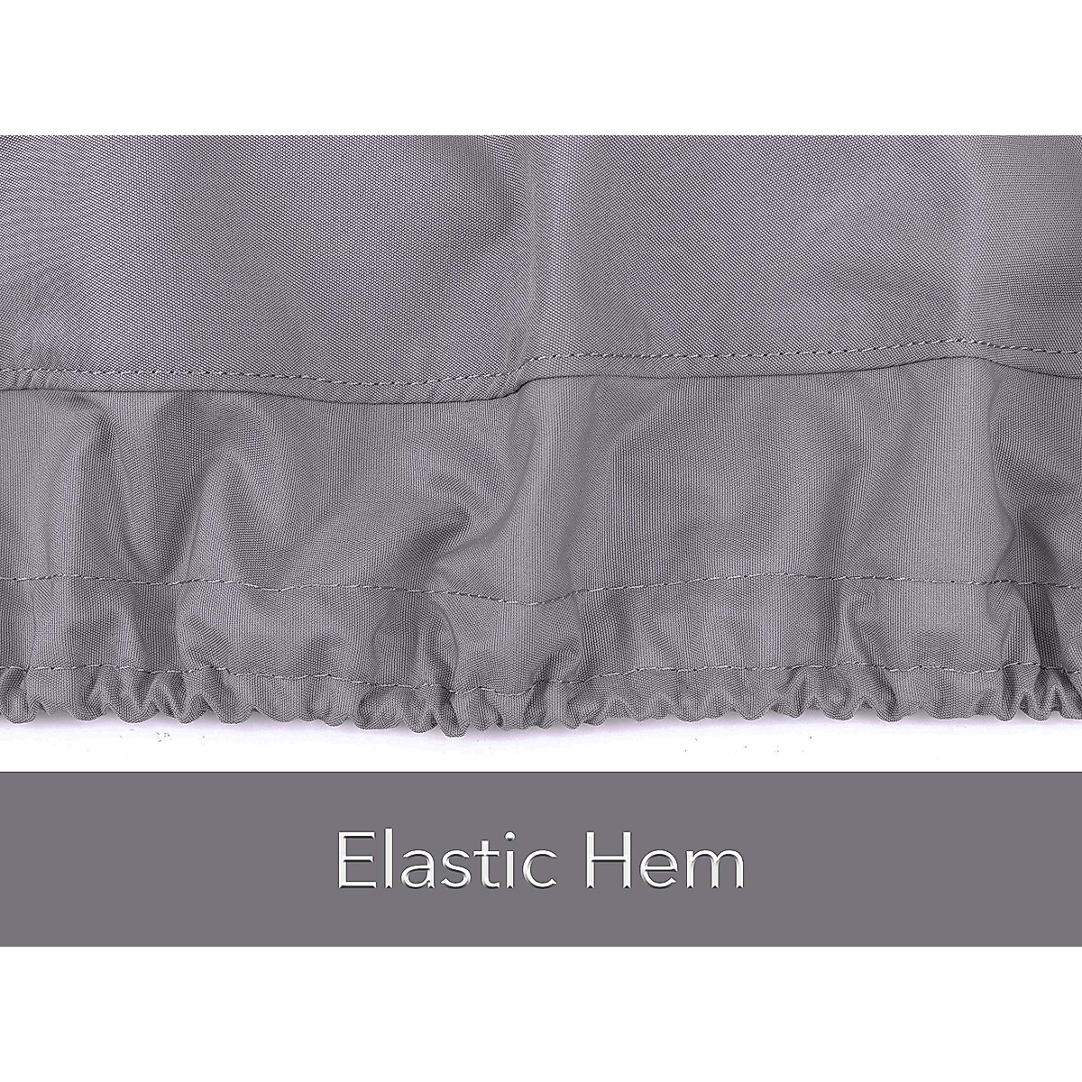 Covermates Round Firepit Top Cover – Water-Resistant Polyester, Adjustable Buckle Straps, Fire Pit Covers-Charcoal