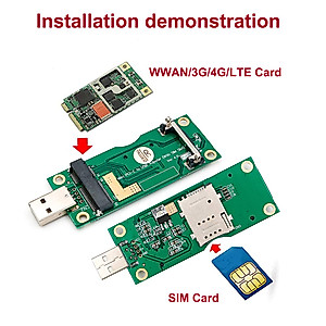 Mini PCI-E to USB Adapter with SIM Card Slot for Module Transfer to USB Interface