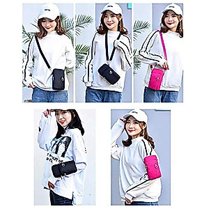 Women Nylon Cell Phone Purse Travel Crossbody Bag Wristband Sport Armband Wallet For Galaxy S10 Plus S9 Plus A50 A7 J7 Prime J7 V J7 Pro J4, Moto G7 Z4 Z3 G6 E5 Play, HTC U12 Plus, OnePlus 6T (Black)