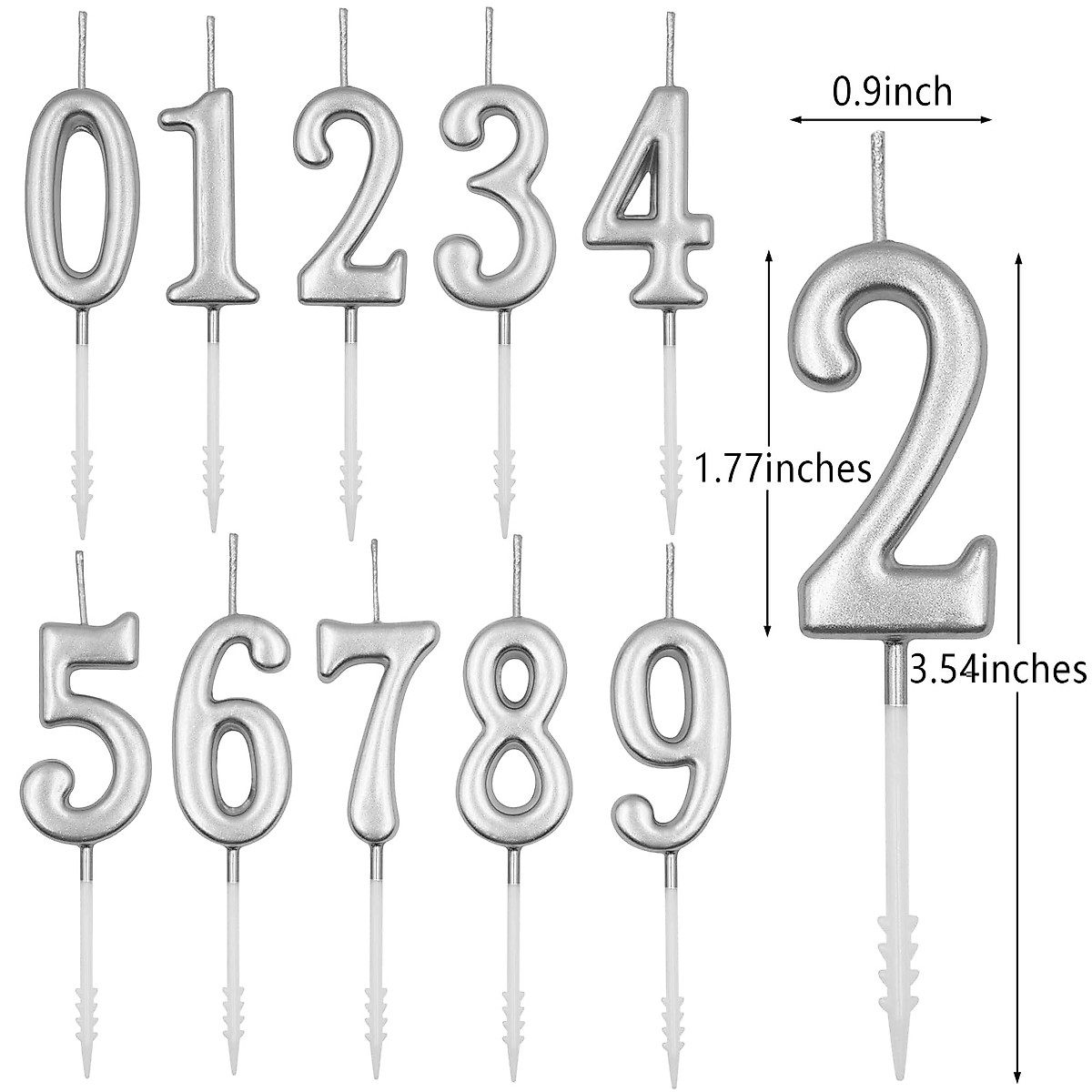 23rd & 32nd Birthday Candles, Silver Number 23 32 Candle for Cake, Happy Birthday Cake Topper Decoration for Birthday Anniversary Celebration Party Supplies