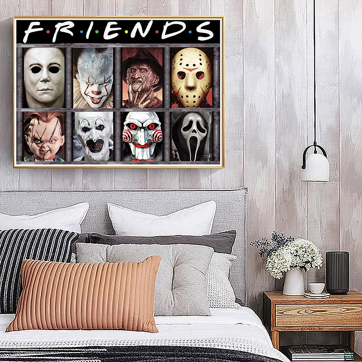 Halloween Diamond Painting Kits for Adults,Horror Theme Diamond Art Kits, 5D DIY Full Drill Diamond Dots Paintings with Diamonds Gem Art and Crafts for Home Wall Decor-12X16inch