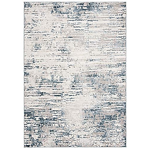 SAFAVIEH Vogue Collection 5'3" x 7'6" Cream / Teal VGE145A Modern Abstract Area Rug