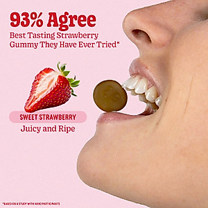 8Greens Supergreens Beauty Gummies with Collagen & Biotin | Super Greens Powder Superfood Gummy for Healthy Skin, Hair, Nails, Glow, and Firmness, Superfood Booster, Strawberry Flavored, 50 Count