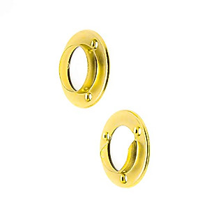 Rod and Pole Socket 1-3/8 in. (3.5 cm) Diameter for Wardrobe, Closet, Cabinet, Locker & Walk-in Closet (5 Pairs, 10 Pieces), Will Look Great on Wood with Satin Brass Finish & Steel Metal Construction