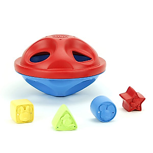 Green Toys Disney Baby Mickey Mouse & Friends Shape Sorter - 6 Piece Motor Skills, Shape & Color Recognition, Kids Sorting Toy. No BPA, phthalates, PVC. Dishwasher Safe, Recycled Plastic, Made in USA.