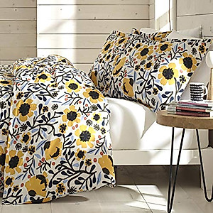 MARIMEKKO - King Duvet Cover Set, Cotton Percale Bedding with Matching Shams, All Season Home Decor (Mykero Multicolor, King)
