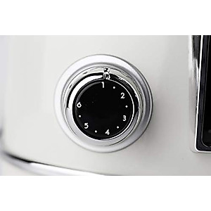 Haden 75013 Heritage 4 Slice Toaster, Wide Slot with Removable Crumb Tray and Settings, Ivory