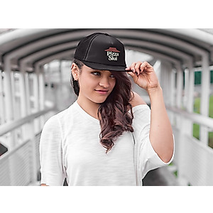 ALLNTRENDS Pizza Slut Trucker Hat Embroidered Adult Baseball Cap Adjustable Snapback (Black)