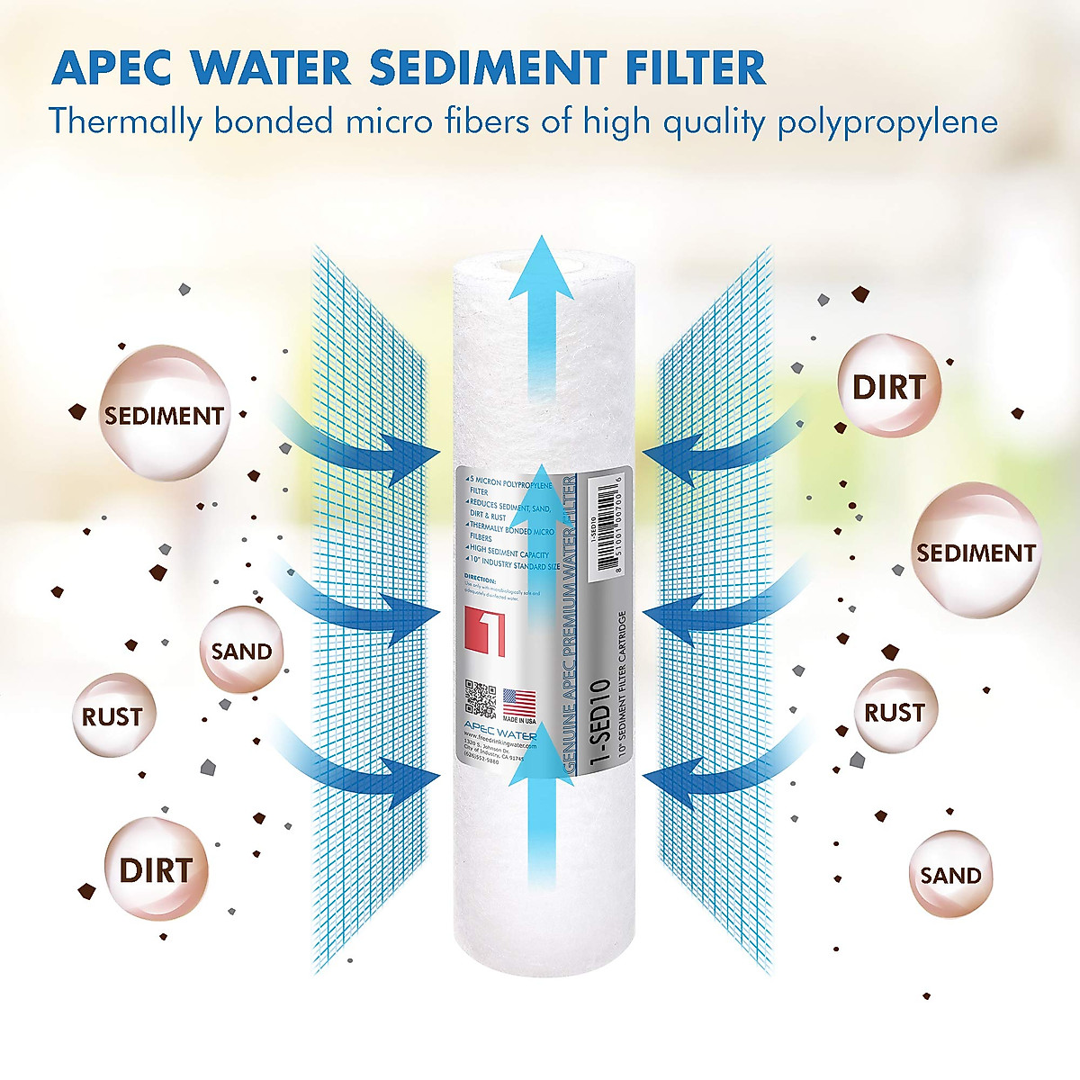 APEC Water ULTIMATE Series Replacement Filter Set for RO Systems + APEC Inline Carbon Filter