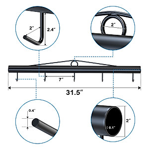 ANSLCA Chain Link Fabric Fence Stretcher - 5 Thickened Hooks Bar - 31.5 Inch Woven Wire Fence Stretcher Black Steel, Fence Stretcher Tool