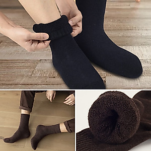 VoJoPi 5 Pairs Wool Socks Mens Thick Thermal Winter Socks for Men Warm Hiking Socks Super Soft Cozy Boot Socks