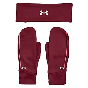 Under Armour Headband & Mittens Set League Red/Reflective LG/XL