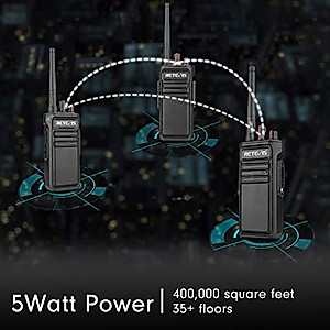 Retevis RB23 Long Range Walkie Talkies(IP67) with Mic(IP54), Adults High Power 2 Way Radios, Waterproof Dustproof, Shock Resistant, for Construction Jobsite Industrial (4 Pack)